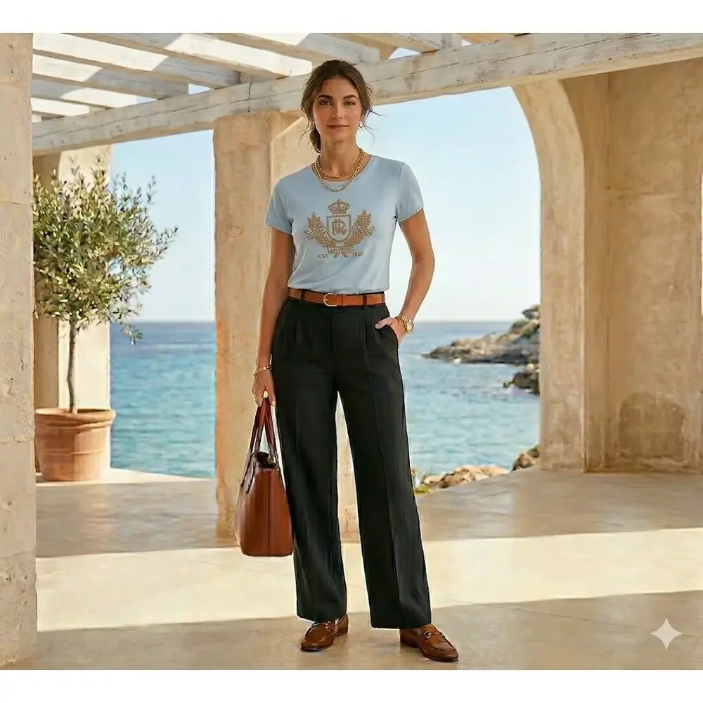 Lauren Ralph Lauren | Tops | Lauren Ralph Lauren Light Blue Beaded ...